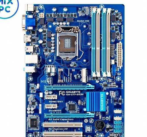 Материнская плата LGA1155 gigabyte GA-Z77-DS3H Б.У