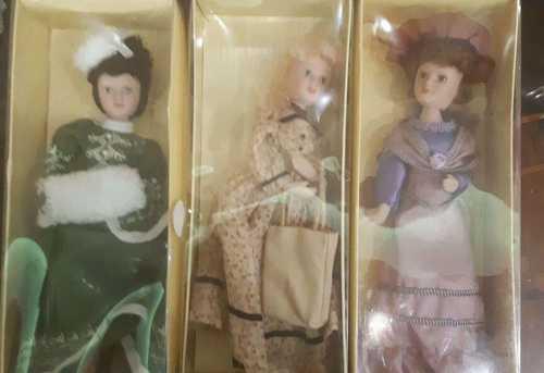 Куклы дамы эпохи и декоративные тарелочки