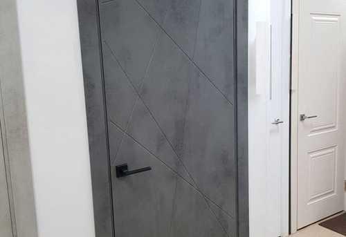 Двери межкомнатные серые бетон