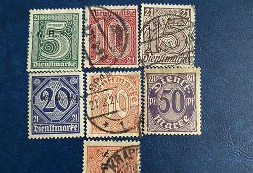 Почтовые марки германии 1920г
