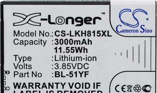 Аккумулятор CS-lkh815xl для LG G4 H818 3.85V