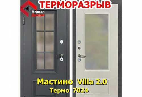 Дверь с терморазрывом и стеклом Мастино Villa 7024