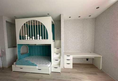 Стильная детская дизайнерская кровать с аркой