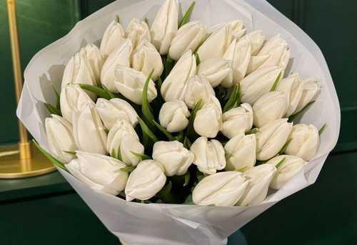 Белые Тюльпаны Букет тюльпанов Доставка цветов