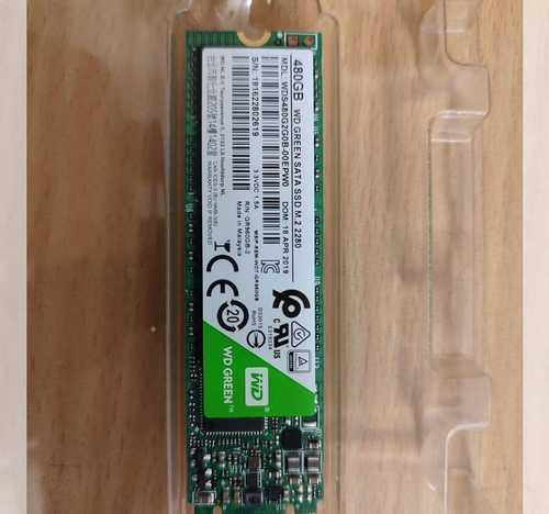 Жесткий диск внутренний SSD М2 WD green SATA 480 G