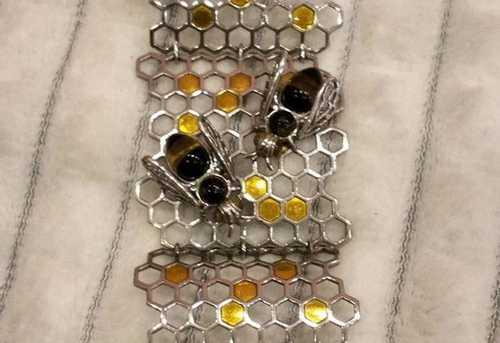 Браслет серебро Darvin пчела, комплекты бижутерии
