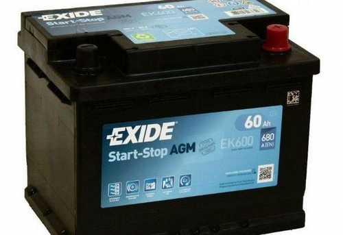 Аккумулятор 60 Ач AGM Exide на Start-Stop EK600