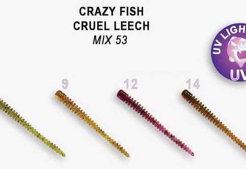 Приманки Crazy Fish Cruel Leech 8-55-М53-6 mix