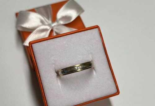 Золотое обручальное кольцо с фианитом \585\ Т20148
