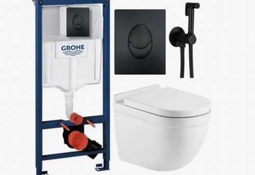 Инсталляция Grohe и унитаз с гигиеническим душем