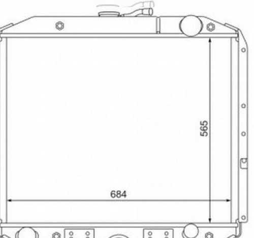 Радиатор водяной урал дв. камаз медь 4х р. прамо