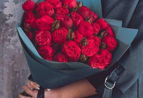 Цветы Розы пионовидные "Red Piano" для любимой