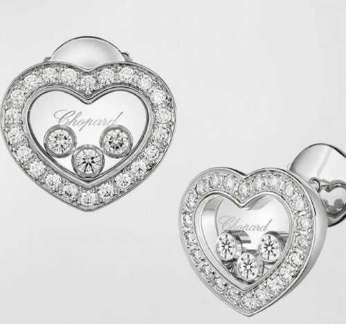 Chopard золотые серьги оригинал с бриллиантами