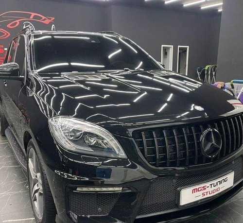 Решетка GT черная + шильдики V8 Мерседес ML W166