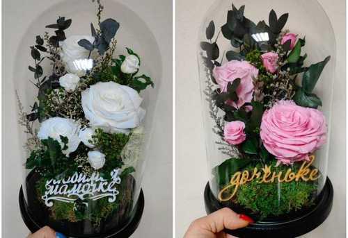 Цветы букеты розы пионы в стекле вазе, арт16, от