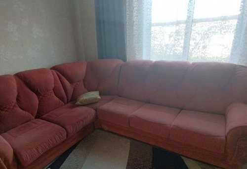 Большой угловой диван + кресло
