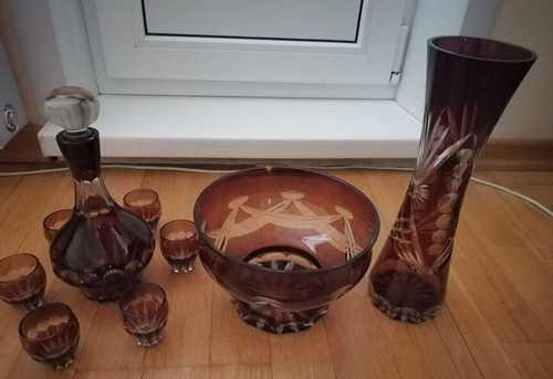 Марганцевое стекло СССР ваза графин