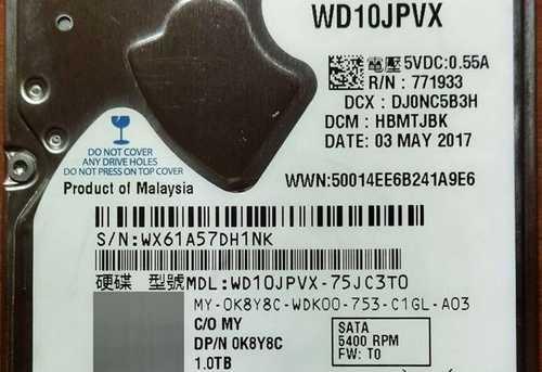 Жесткий диск WD WDC 1Tb WD10jpvx 2.5"