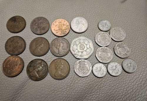 Монеты 2,5,10,20 и 50 пенсов