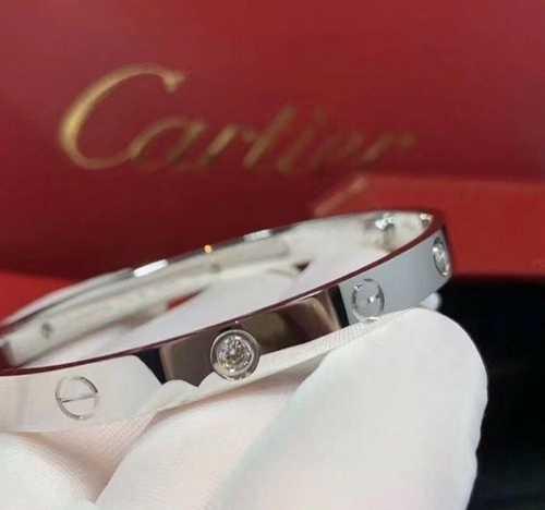 Cartier браслет Love, белое золото, 0,42 ct