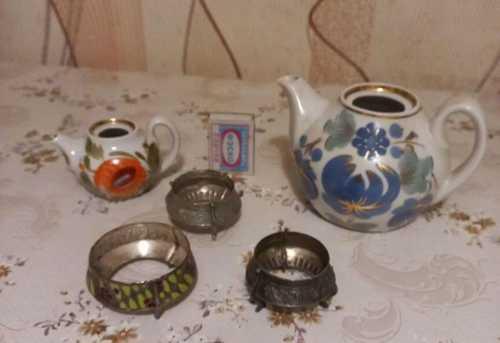 Заварочный чайник СССР солонка Мельхиор