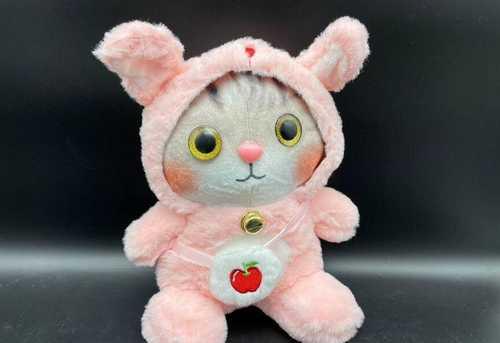 Мягкая игрушка кот в капюшоне в пижаме кигуруми