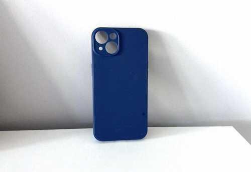 Чехол на айфон 13 силиконовый бампер синий