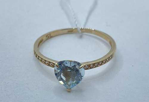 Золотое кольцо с топазом 18,5 размер