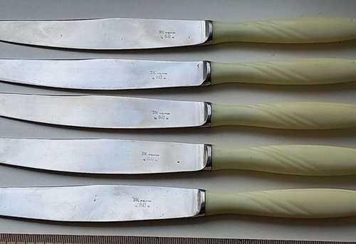 Ножи столовые СССР ручка пластик под кость, 5 штук