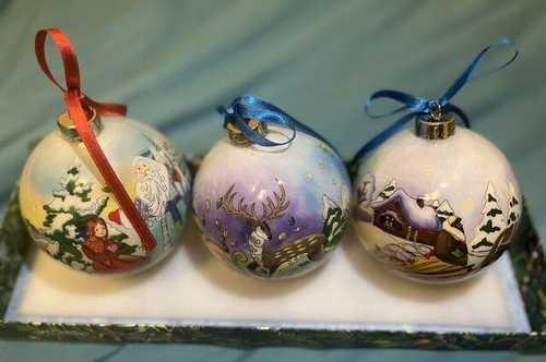 Новогодние шары с ручной росписью