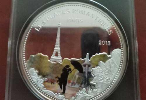 Монета 1000 франков, 2013г. Романтика. Серебро