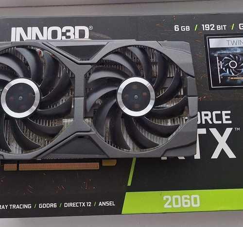 Видеокарта inno3d Rtx 2060 6g (полный комплект)