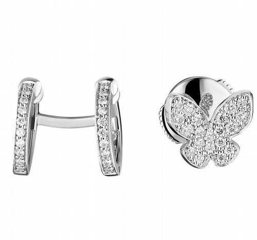 Серьги DeRosa White Gold Butterfly Cuff 0,35 ct Round cut Diamonds E295021