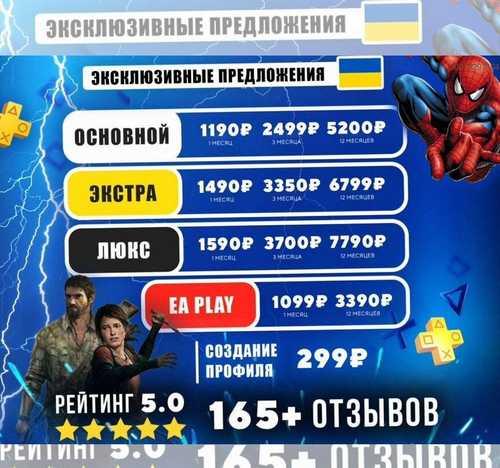 Подписка ps plus РФ delux продление на любой срок (Арт.77952)