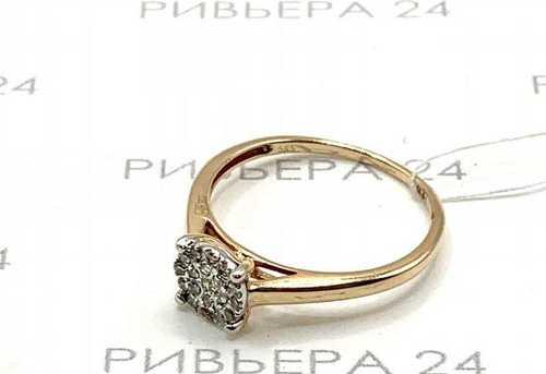 Золотое кольцо с бриллиантами 585 пробы 1.68 грамм