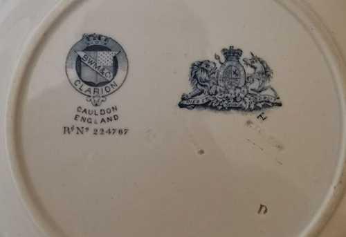 Антикварная тарелка BWM&C Cauldon England