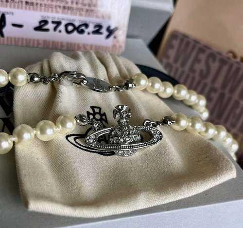 Ожерелье Vivienne Westwood mini bas pearl chokerl