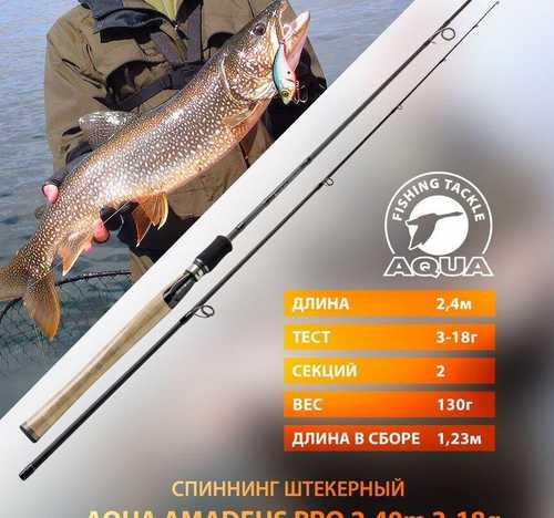 Спиннинг штекерный aqua amadeus PRO 2,40m 3-18g