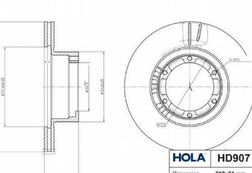 Передний тормозной диск hola, HD907
