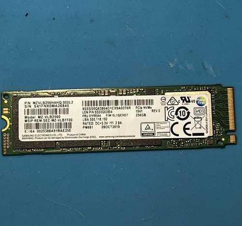 Ssd m2 nvme 256gb Samsung