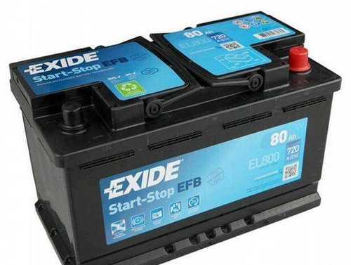 80Ah Аккумулятор 12V 6CT-80.0 Exide EK800 AGM 800A