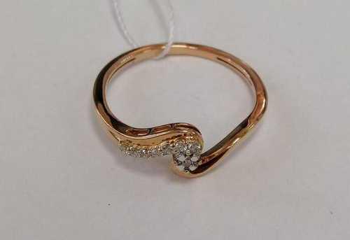 Золотое кольцо 16,5р бриллиант(14050)