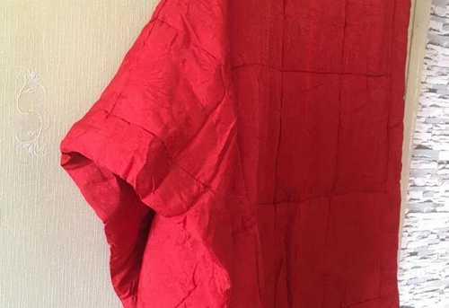 Одеяло красное ватное с щелковистым покрытием