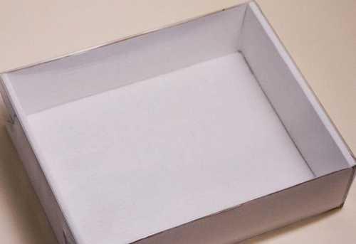 Коробка с прозрачной крышкой белая и крафт 18х15х5