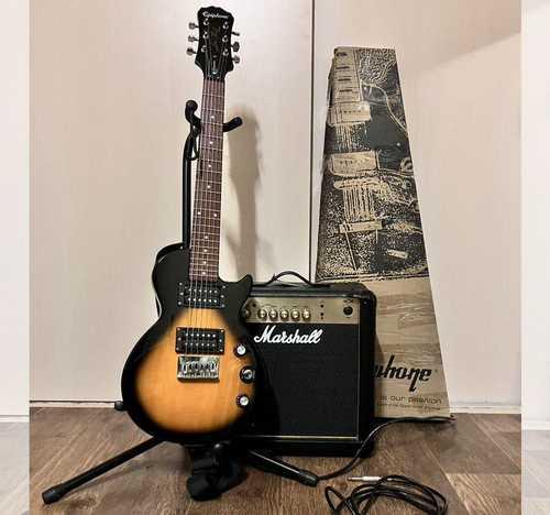 Электрогитара epiphone с комбиком Marshall