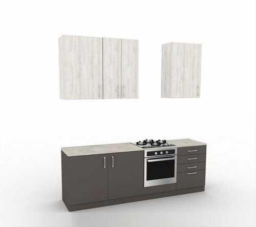 Модульная кухня Амика-11ip сосна лофт белая, кобал