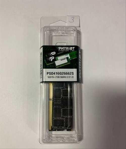 Оперативка Patriot Memory 16 гб DDR4 2666