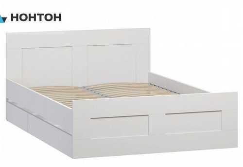 Кровать двуспальная Сириус белая с ящиками