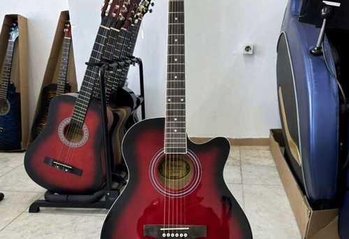 Акустическая гитара 40 красная