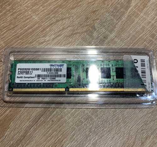 Оперативная память Patriot ddr3 2gb